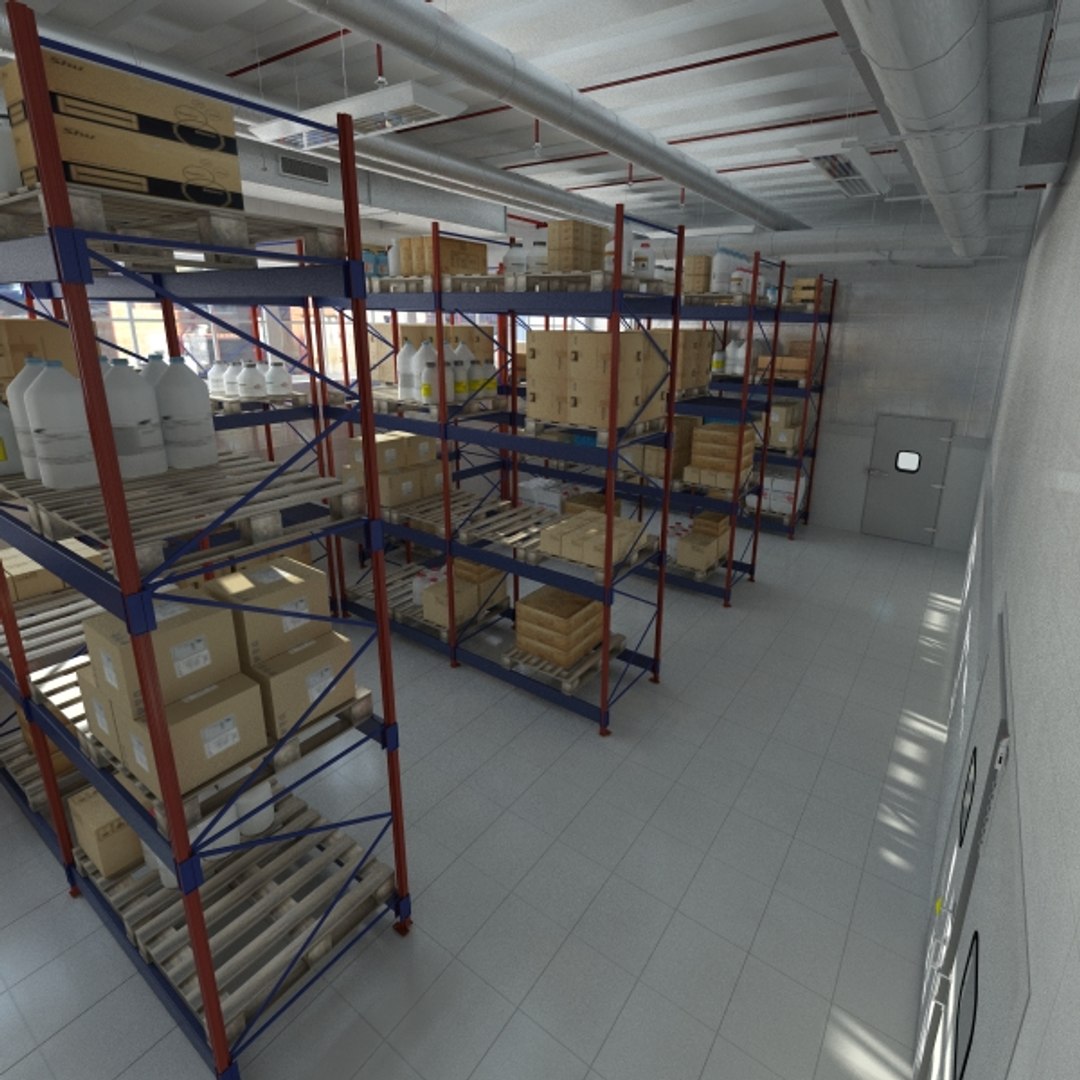 Warehouse Shelves 3d Model