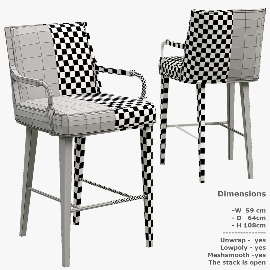3D yves bar stool - TurboSquid 1549950