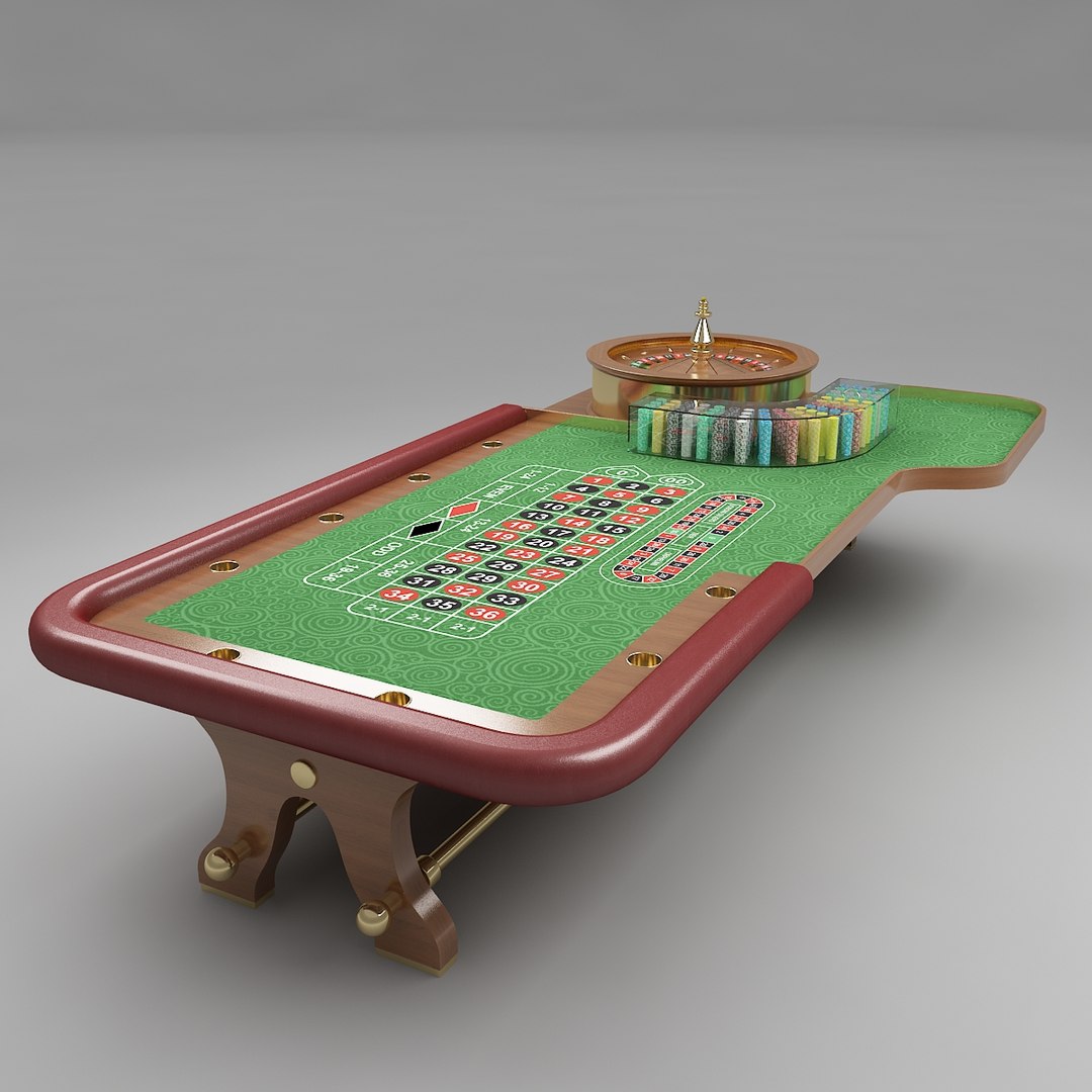 Roulette Table American European 3d Model