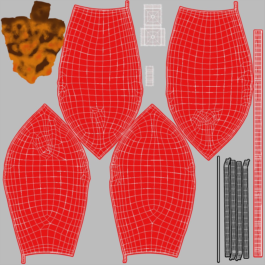 3D Model Sky Lantern Red Color - TurboSquid 2167300