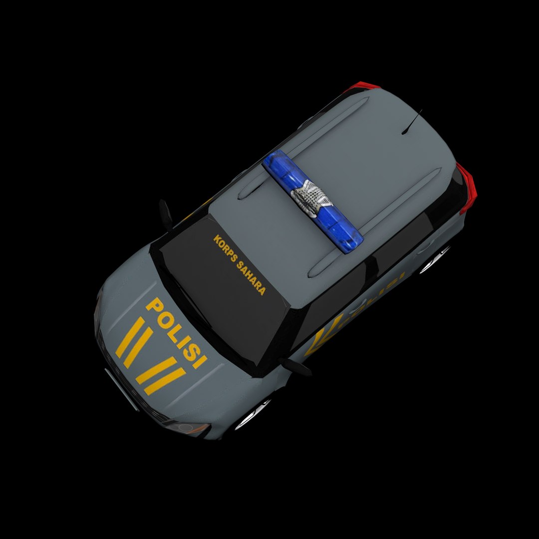 3D Model Low Poly Police Car With Baked Texture - TurboSquid 2209030