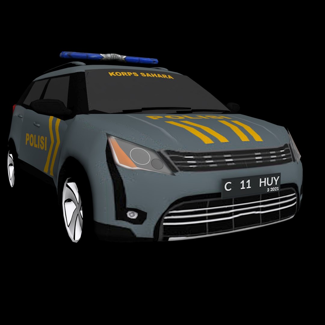3D Model Low Poly Police Car With Baked Texture - TurboSquid 2209030