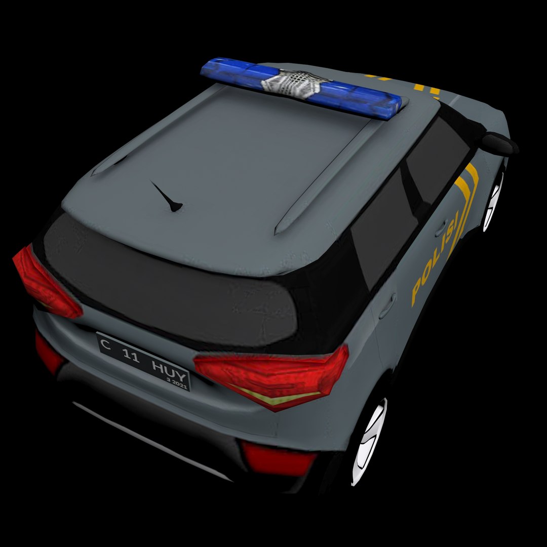3D Model Low Poly Police Car With Baked Texture - TurboSquid 2209030
