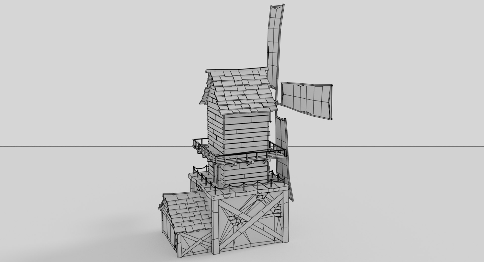 Windmill Building 3D Model - TurboSquid 1392409