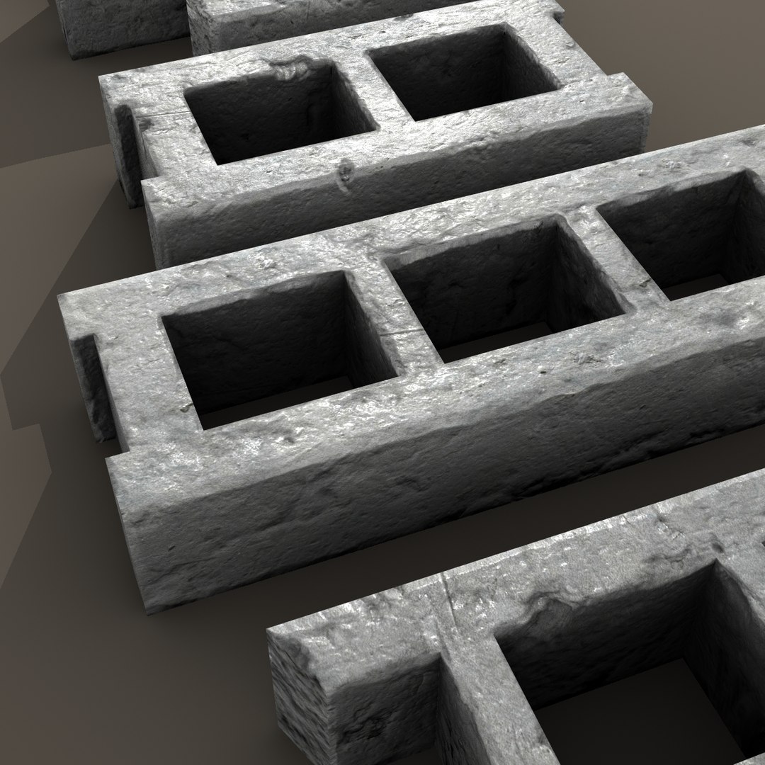 Cinder Block Set 3d Lwo