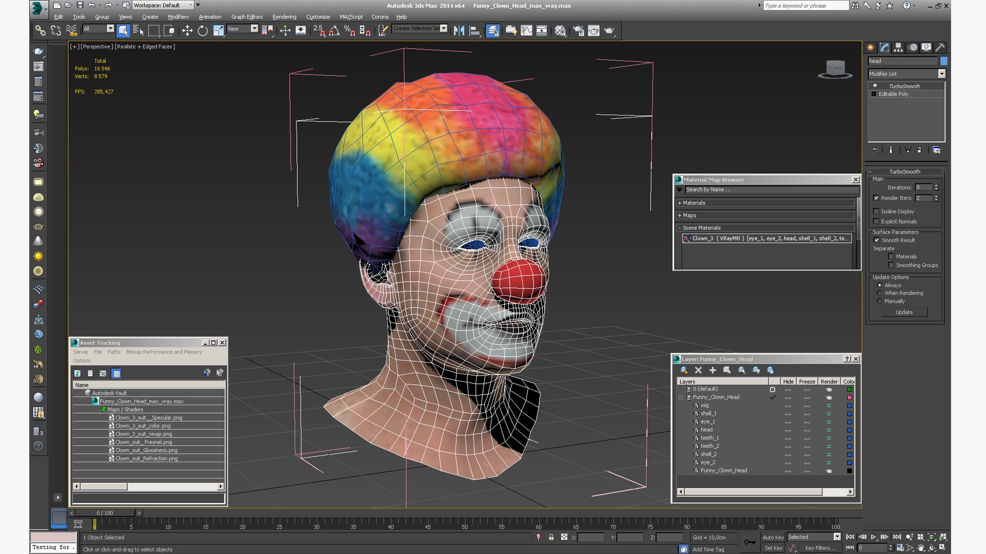3D Model Funny Clown Head - TurboSquid 1587678