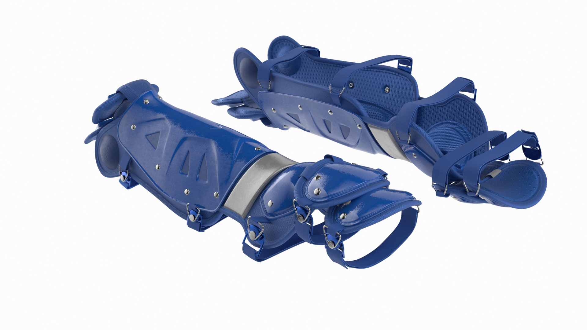 3D Laid Out Catcher Leg Gear Set Blue Model - TurboSquid 2419419