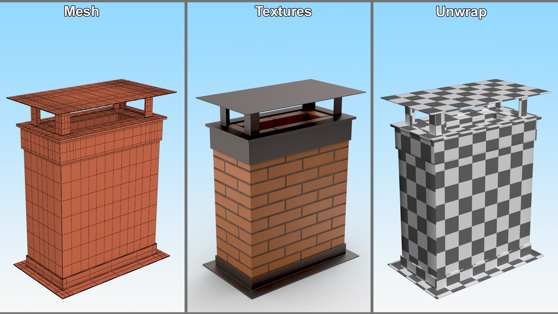 Rectangular Brick Chimney 3D Model - TurboSquid 2046452