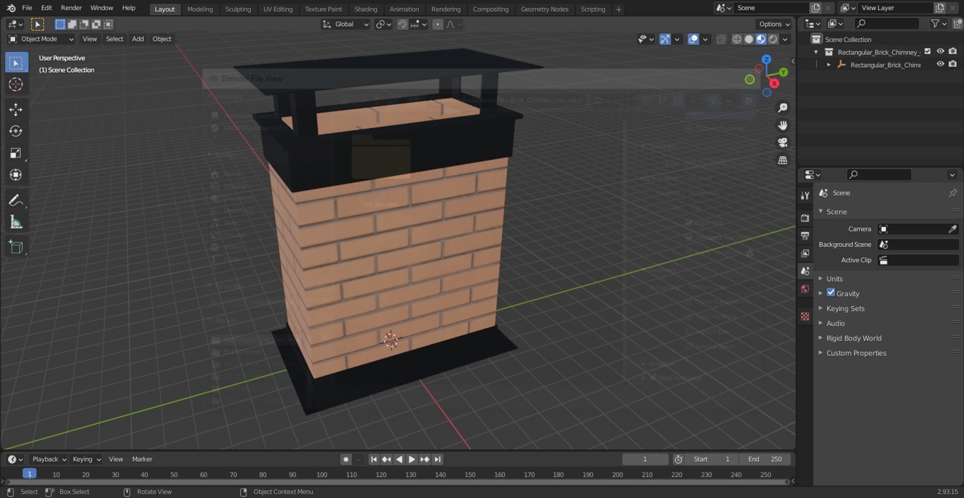 Rectangular Brick Chimney 3D Model - TurboSquid 2046452