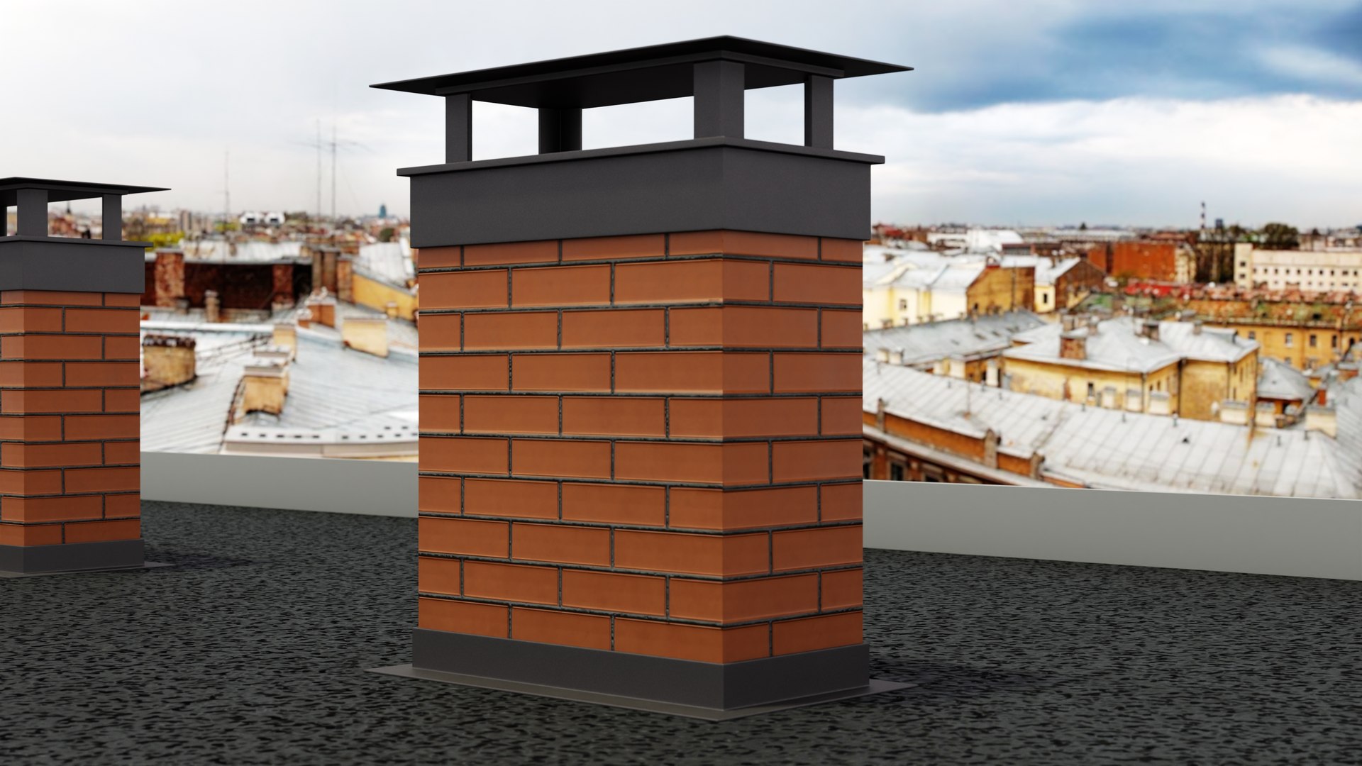 Rectangular Brick Chimney 3D Model - TurboSquid 2046452