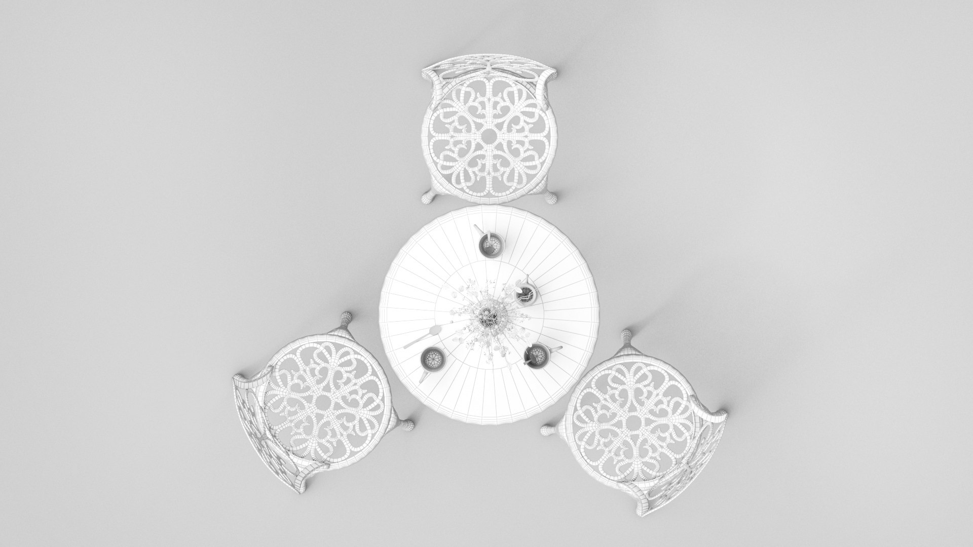 Garden Breakfast Low-poly 3D Model - TurboSquid 1827727