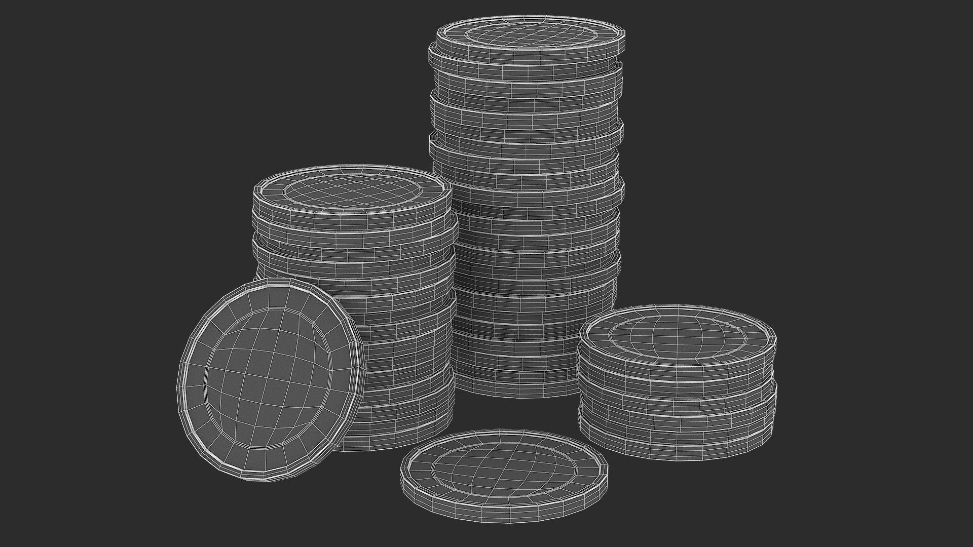 3D Dollar Gold Coin Stack 5 - TurboSquid 2275266