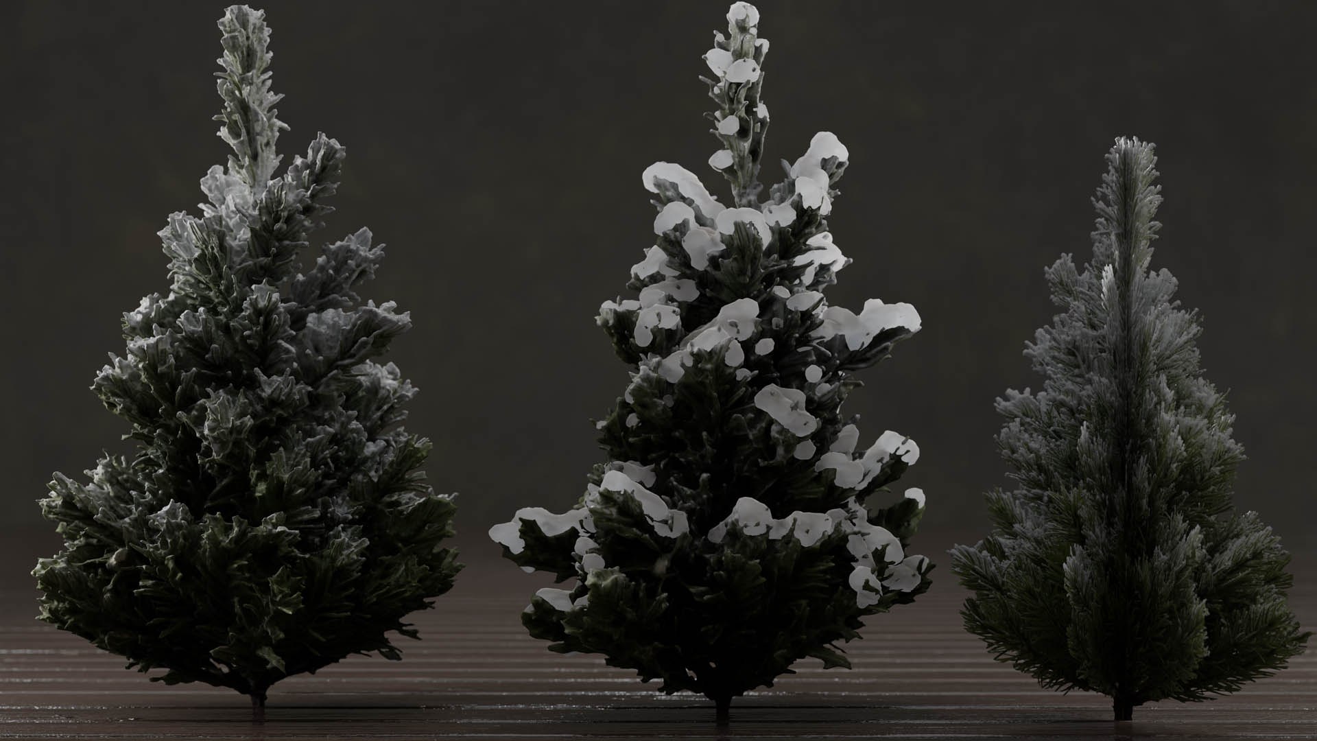 3D Realistic Snow Covered Pine Trees - TurboSquid 1844771