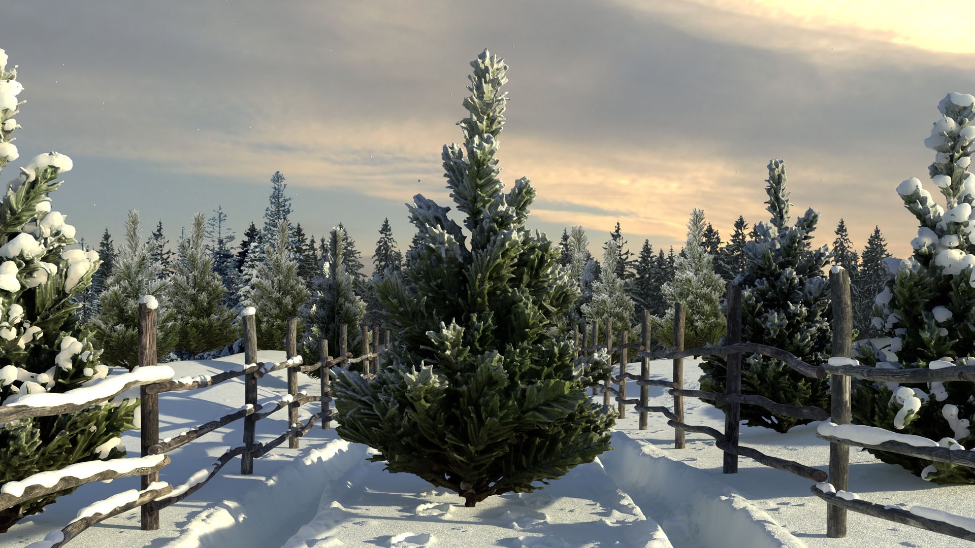 3D Realistic Snow Covered Pine Trees - TurboSquid 1844771