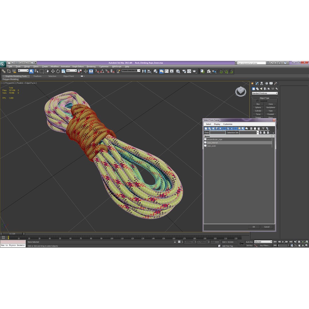 rock climbing rope 3d model