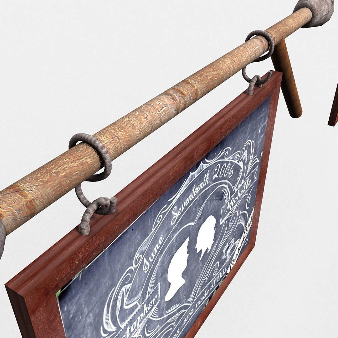 3d model hanging sign