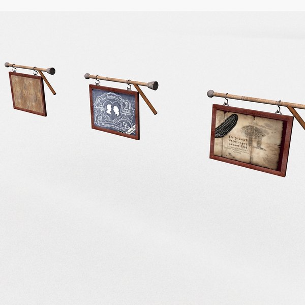3d model hanging sign