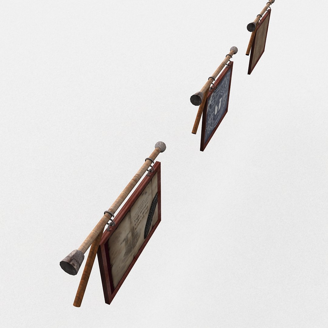 3d model hanging sign