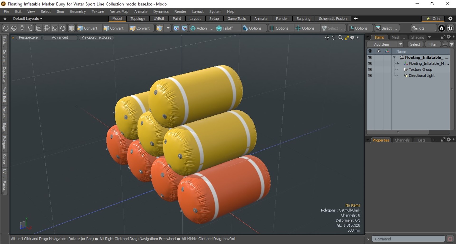 Floating Inflatable Marker Buoy For Water Sport Line Set 3D Model ...