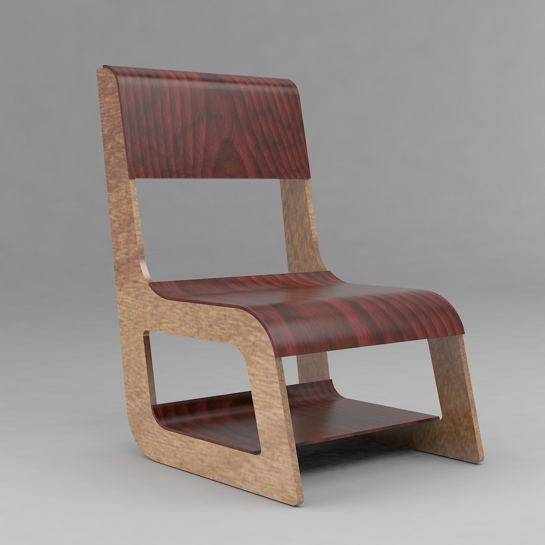 3d wood chair