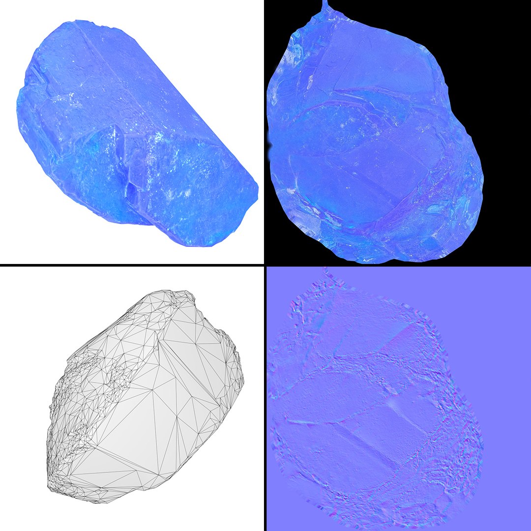 3D model blue salt crystal - TurboSquid 1219900