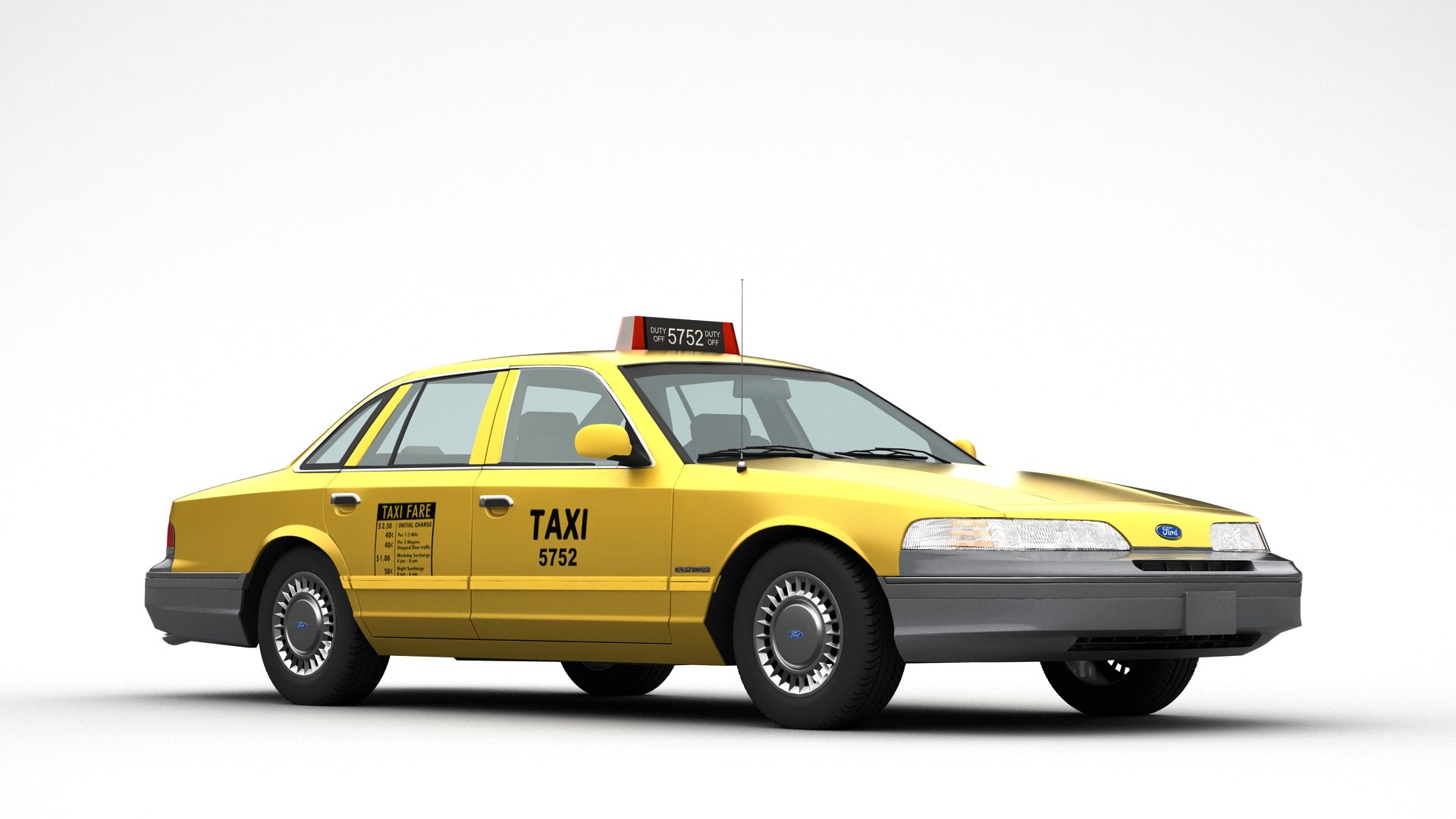 Ford Crown Victoria Taxi 1992 3D - TurboSquid 2010780