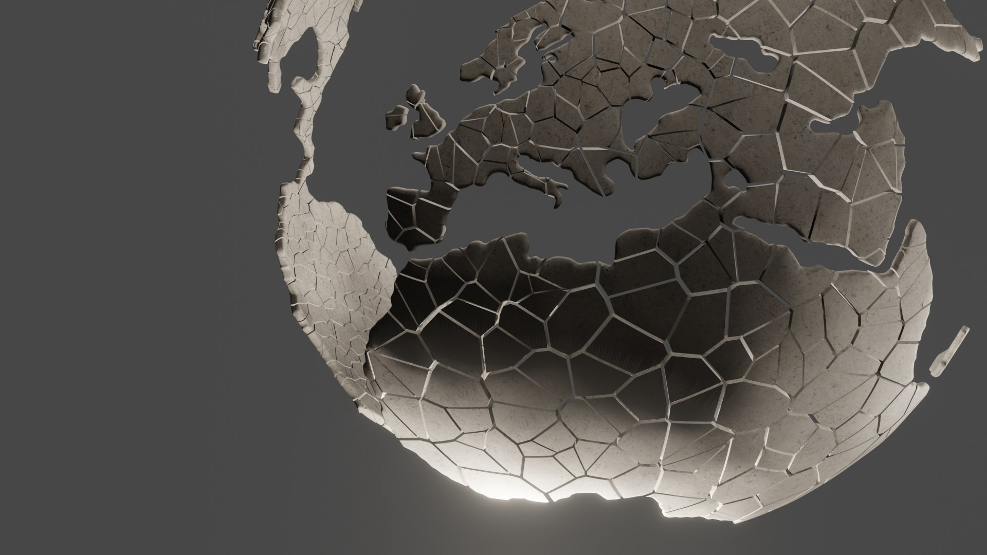 3D fractured earth model - TurboSquid 1561305