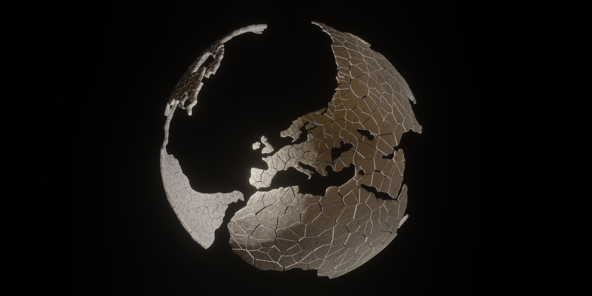 3D fractured earth model - TurboSquid 1561305