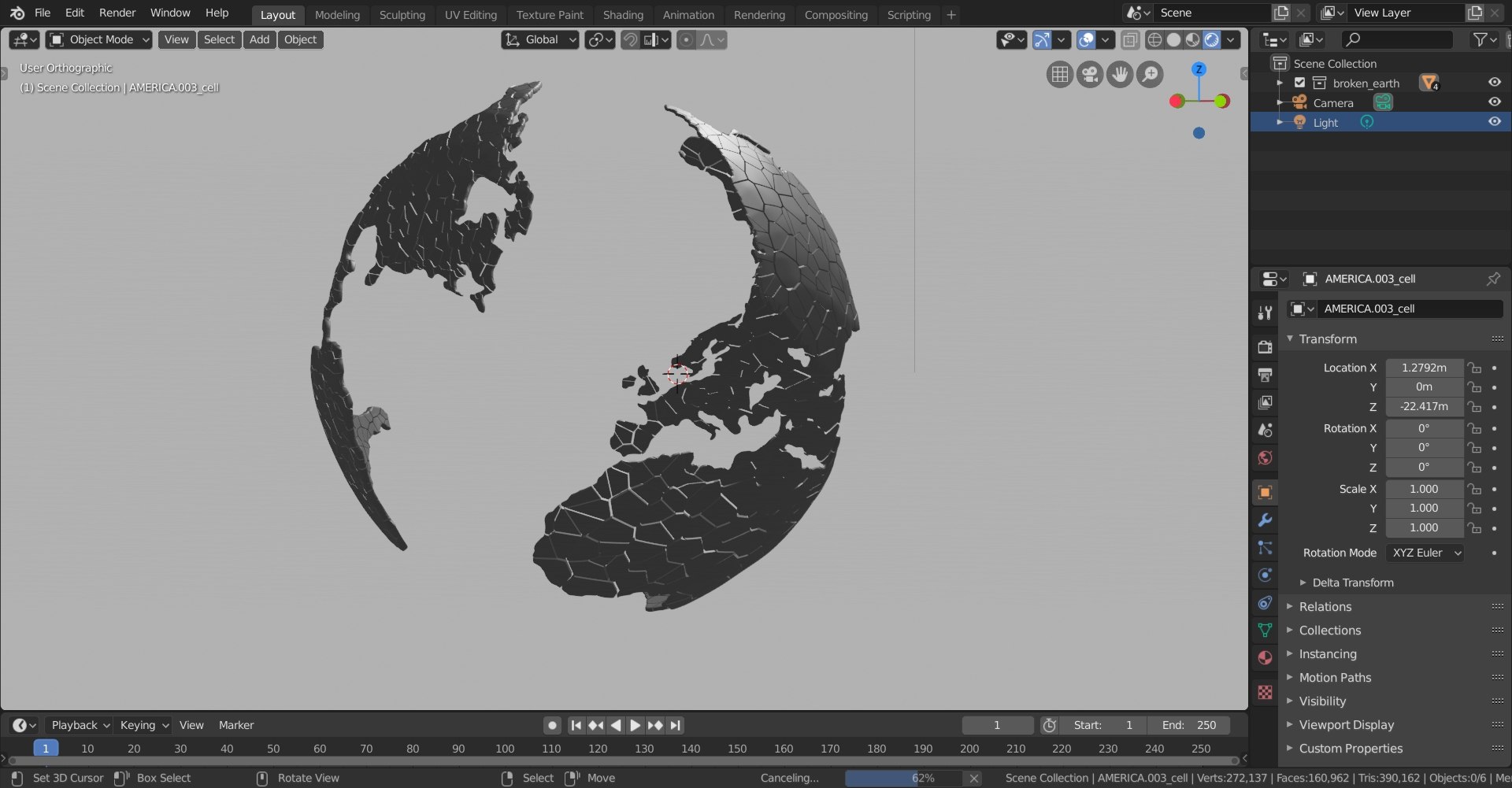 3D fractured earth model - TurboSquid 1561305