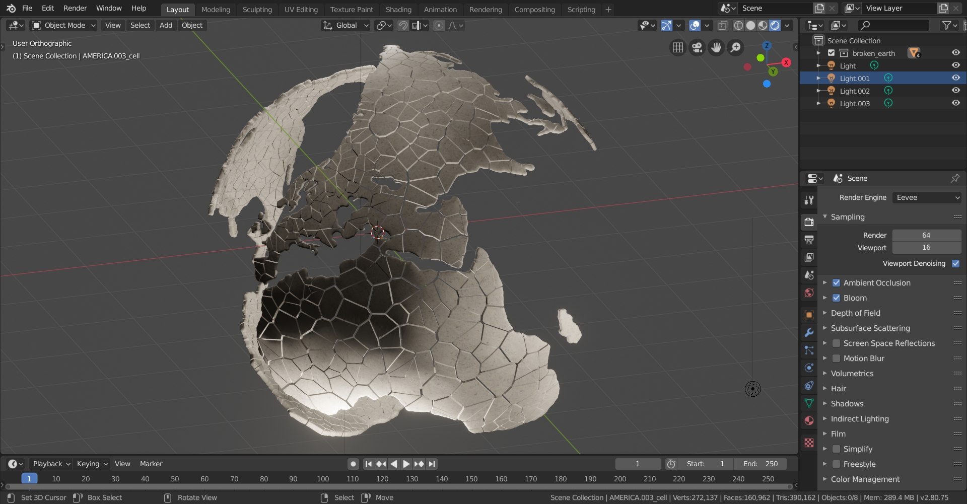 3D fractured earth model - TurboSquid 1561305