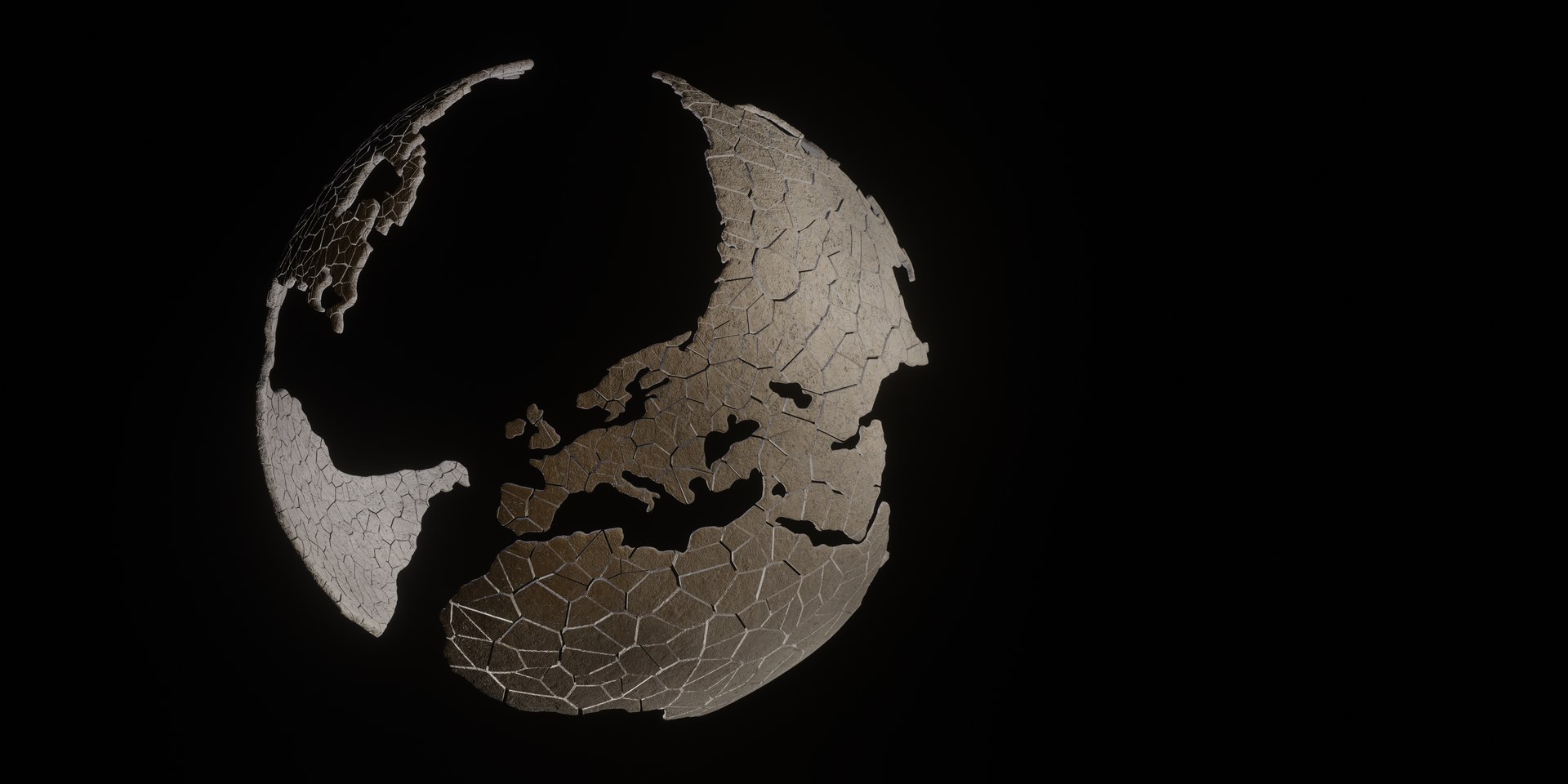 3D fractured earth model - TurboSquid 1561305