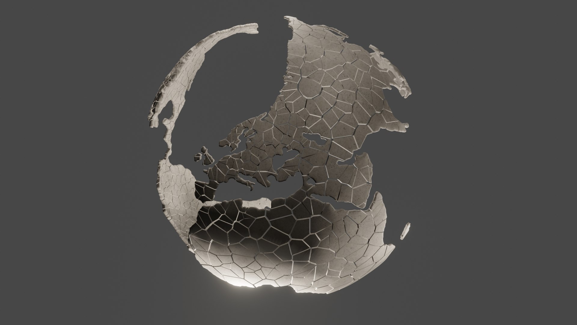 3D fractured earth model - TurboSquid 1561305