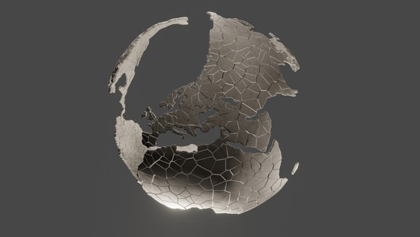 3D fractured earth model - TurboSquid 1561305
