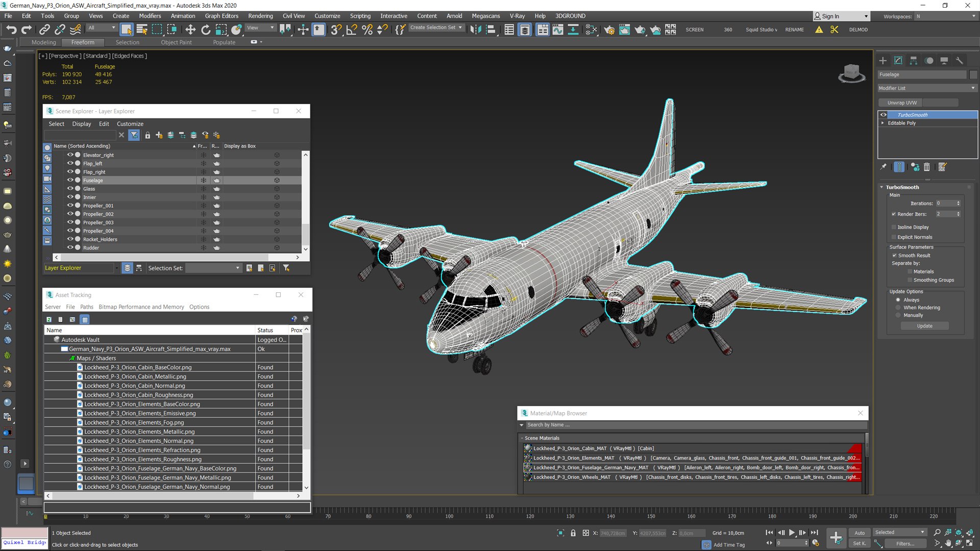 3D Model German Navy P3 Orion ASW Aircraft Simplified - TurboSquid 2381724