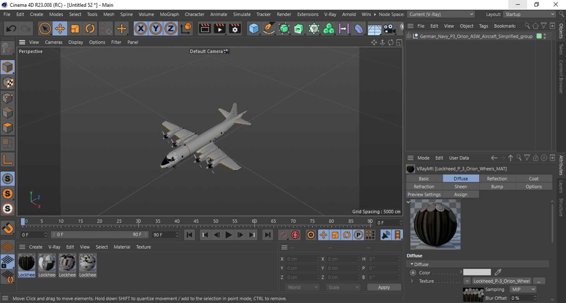 3D Model German Navy P3 Orion ASW Aircraft Simplified - TurboSquid 2381724