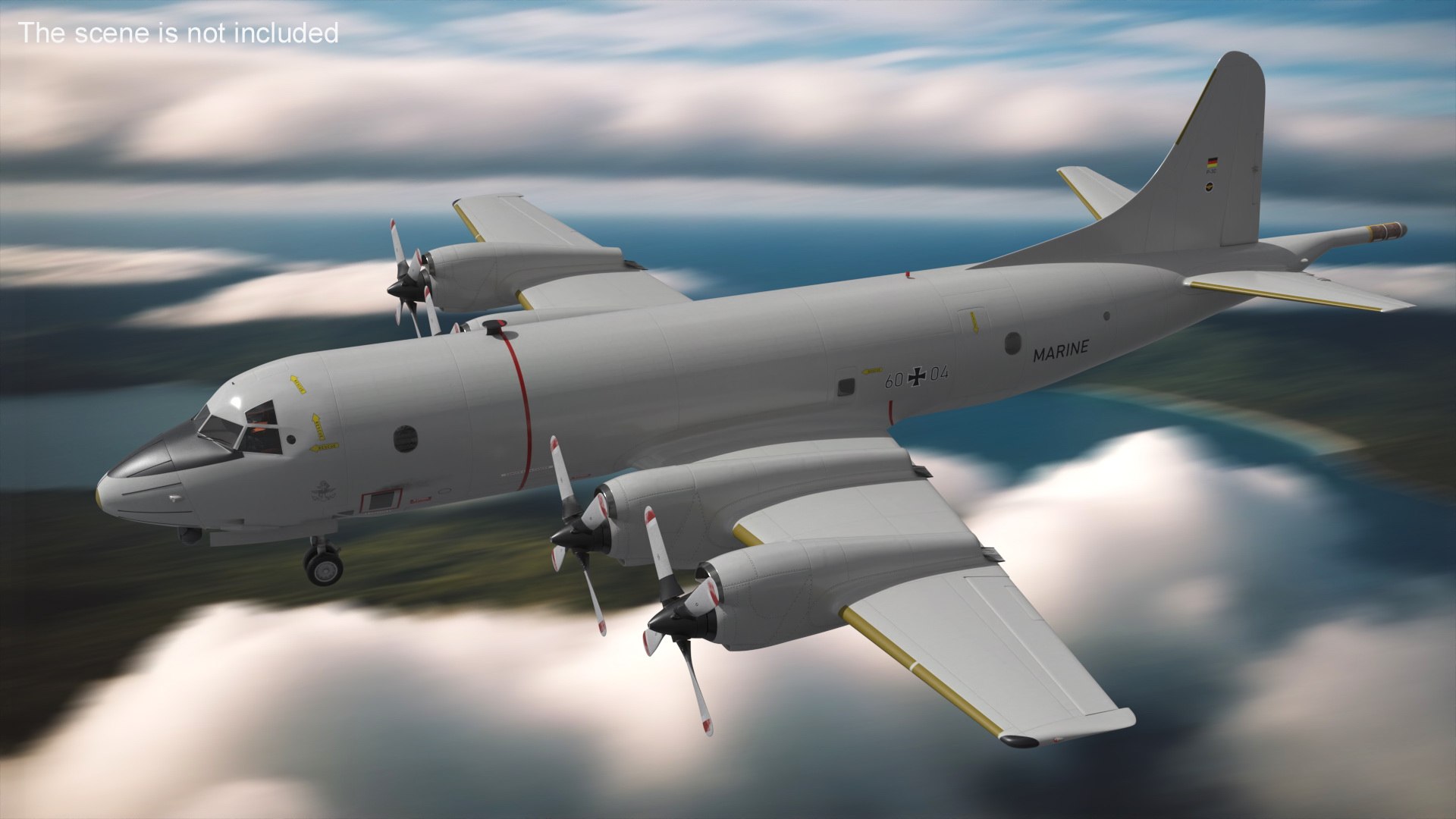 3D Model German Navy P3 Orion ASW Aircraft Simplified - TurboSquid 2381724