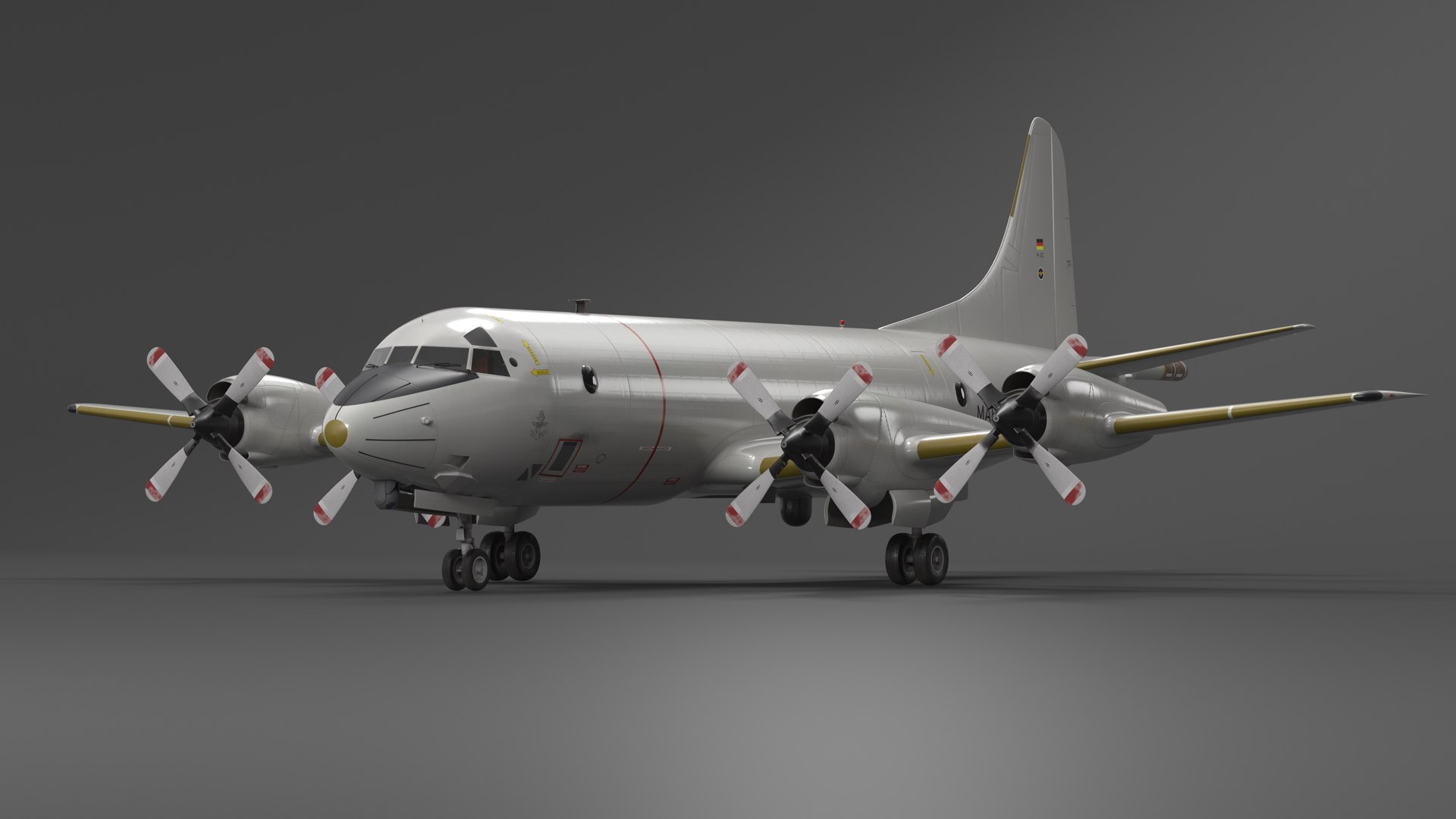 3D Model German Navy P3 Orion ASW Aircraft Simplified - TurboSquid 2381724