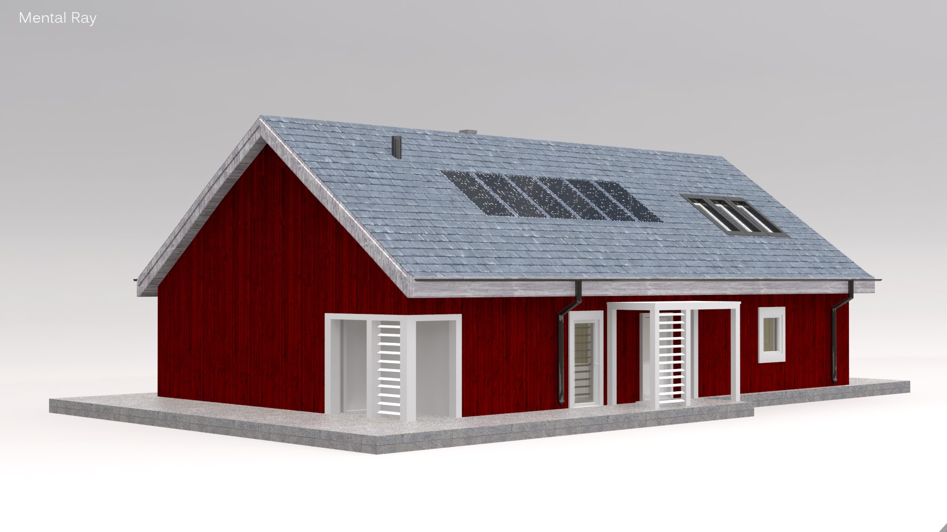 3D House Scandinavian Red Model - TurboSquid 1631407