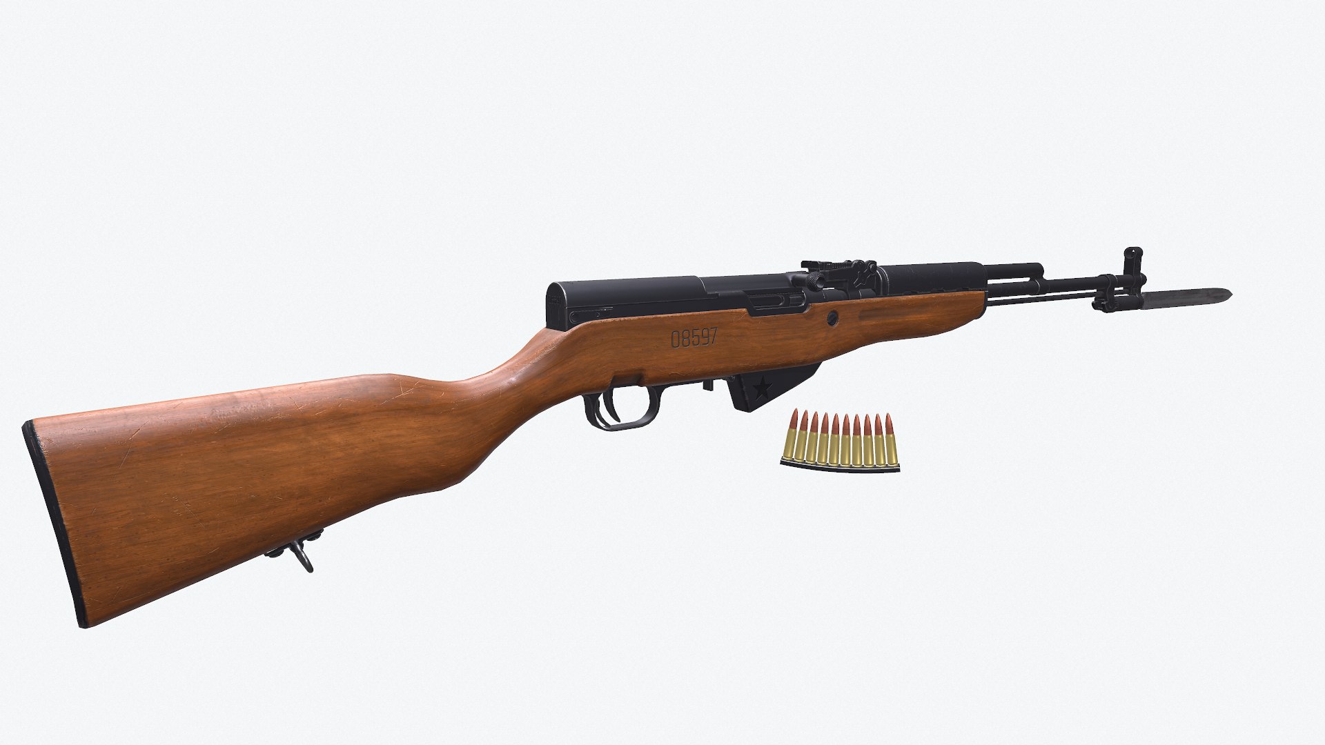 Free 3D SKS Semi-automatic Rifle Low-poly PBR - TurboSquid 2084750