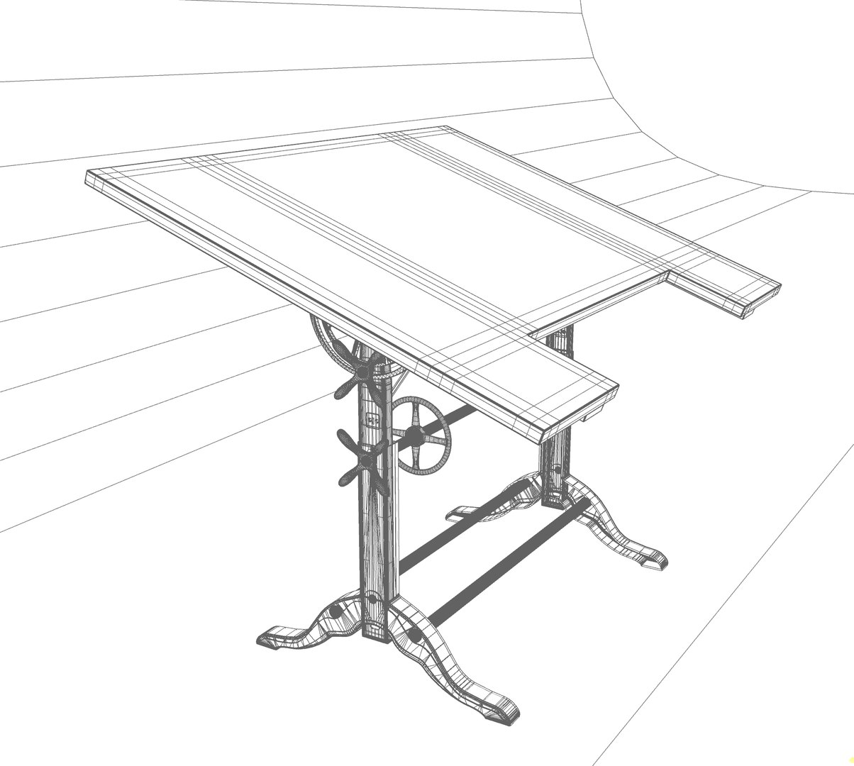 Vintage Drawing Table 3D - TurboSquid 2022930