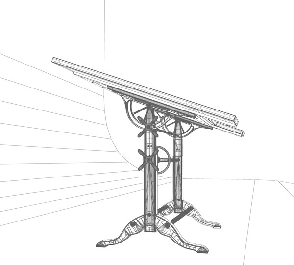modelo 3d Vintage Drawing Table - TurboSquid 2022930