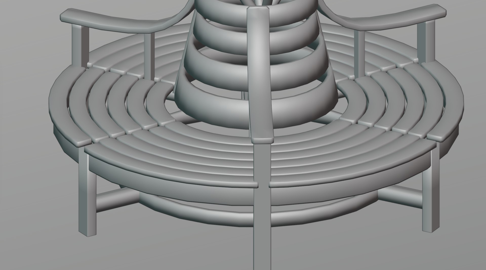 3D Round bench with dry tree - TurboSquid 1808028