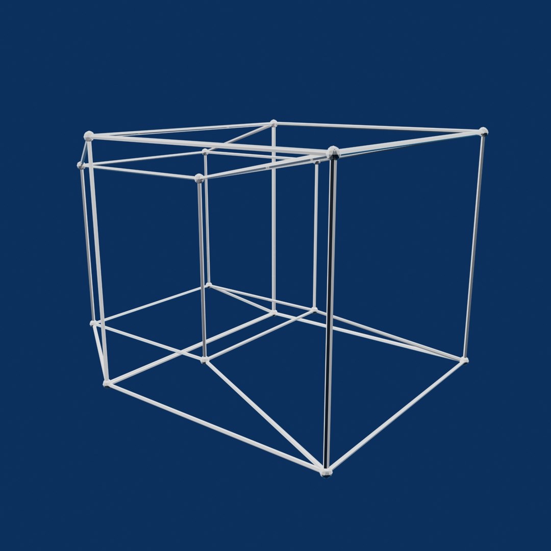 Hypercube Tesseract 3d Model