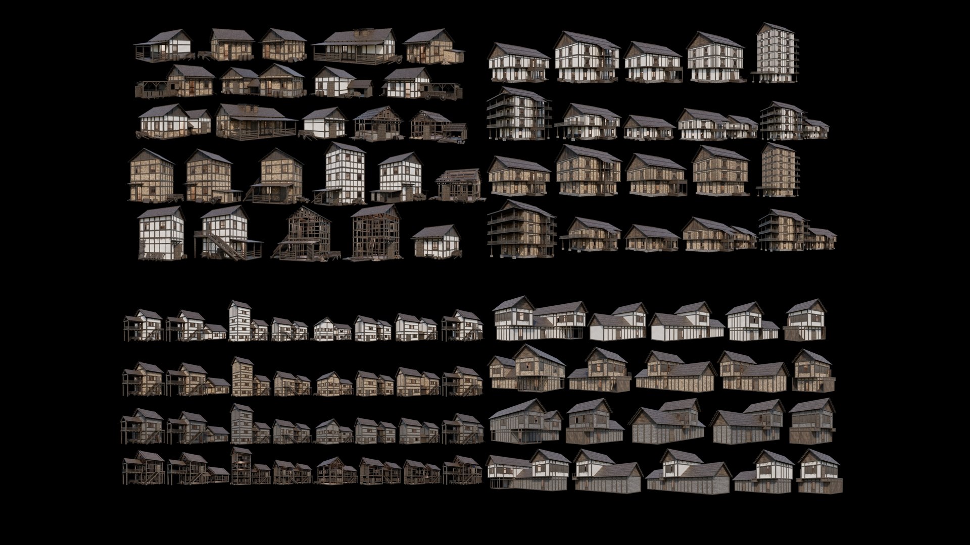 3D Medieval Village Big Collection - 4K Textures Game Ready ...