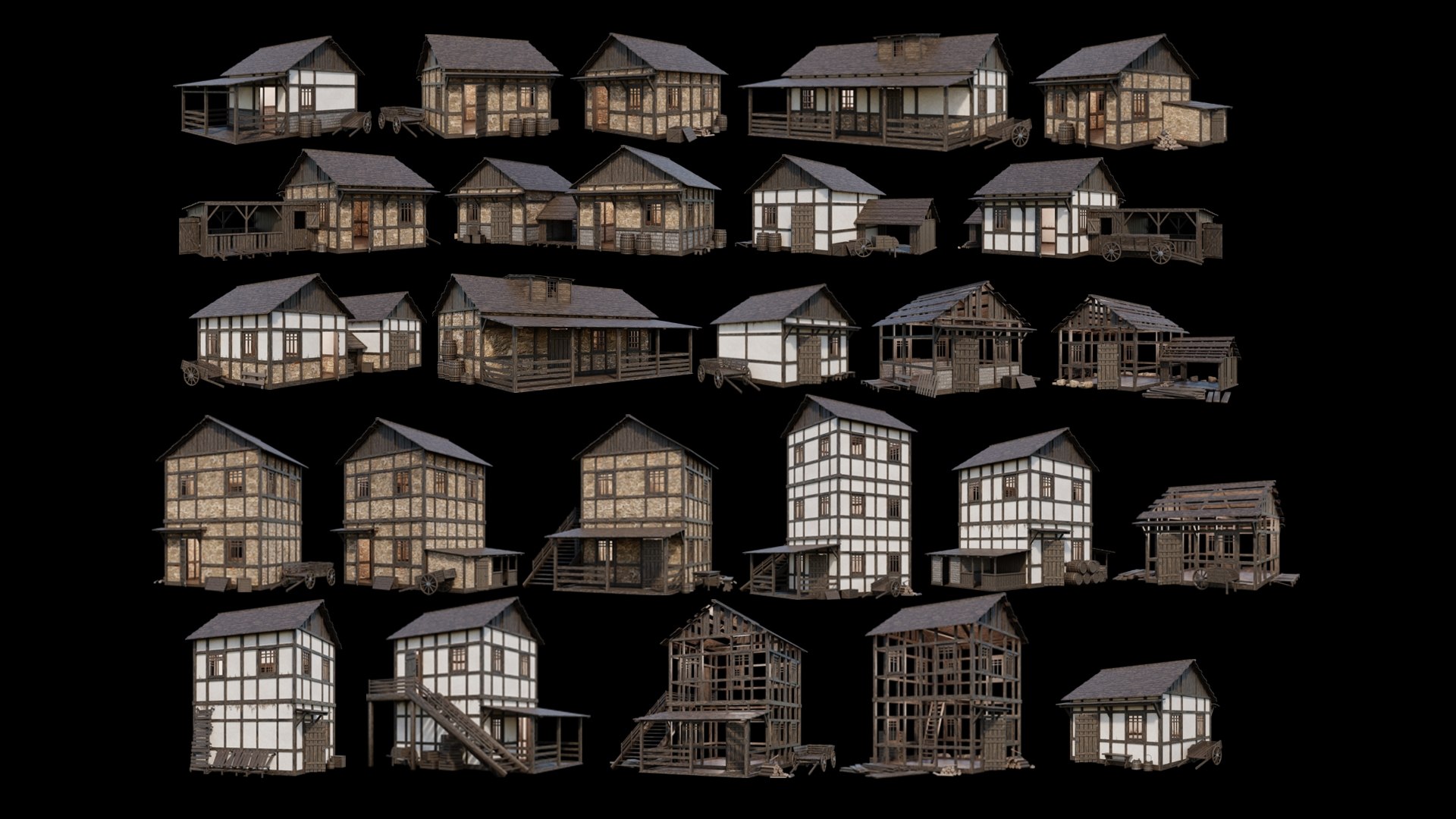 3D Medieval Village Big Collection - 4K Textures Game Ready ...