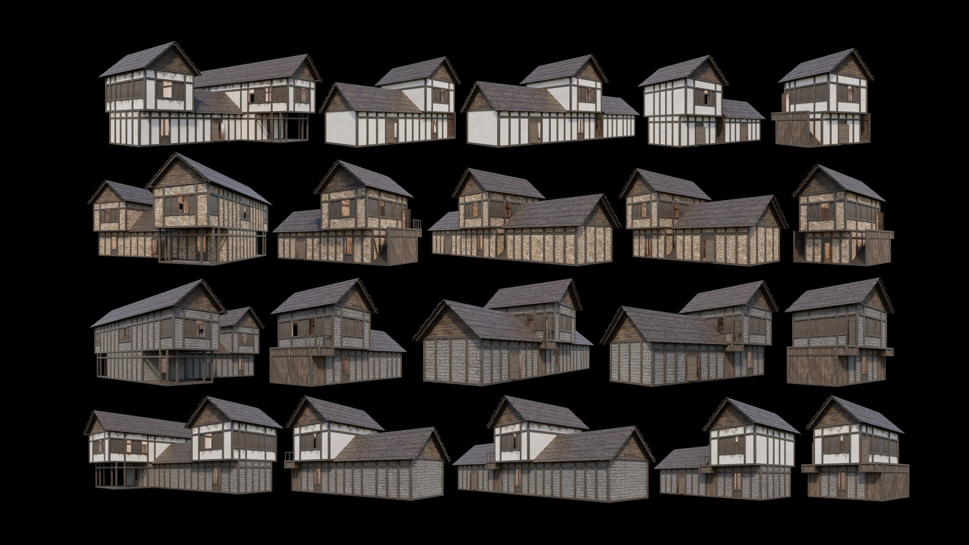 3D Medieval Village Big Collection - 4K Textures Game Ready ...