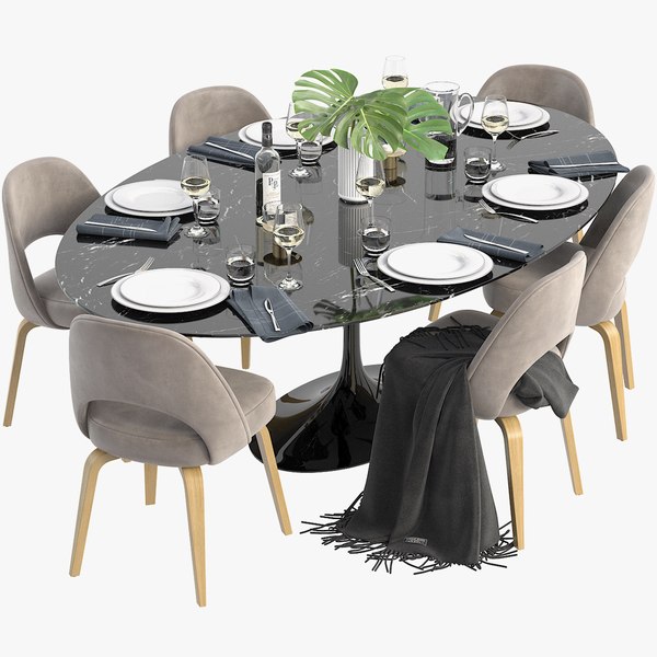 saarinen oval table 3d model