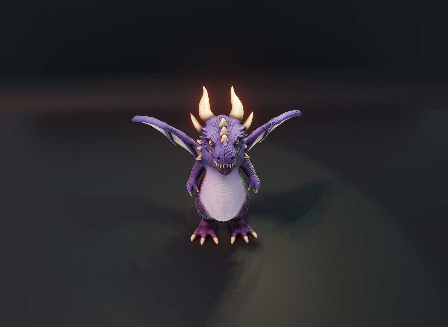 3D model Cartoon Purple Dragon Animated Low-poly 3D model - TurboSquid ...