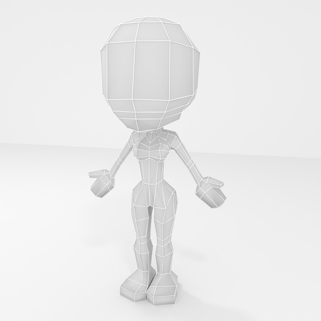 3d Base Mesh Human Female Model