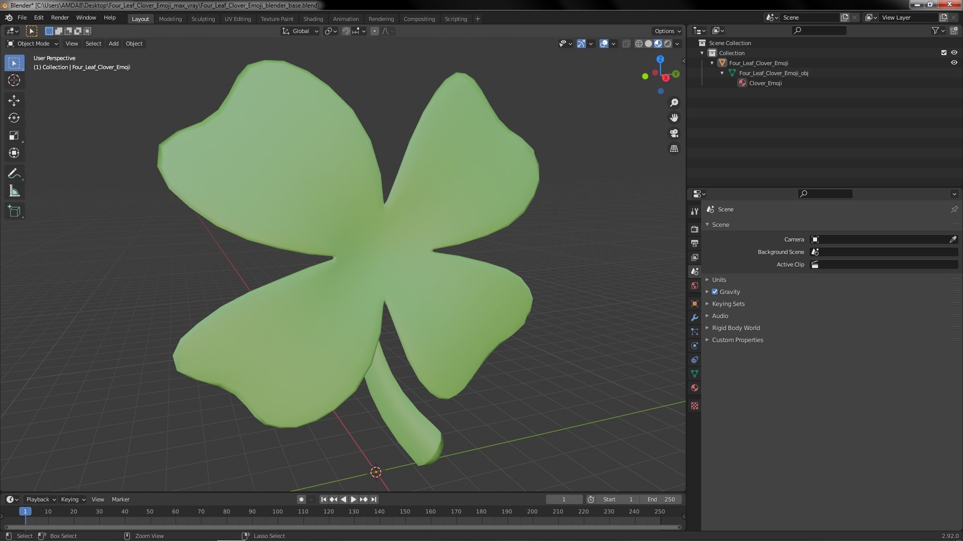 3D Four Leaf Clover Emoji model - TurboSquid 1867993